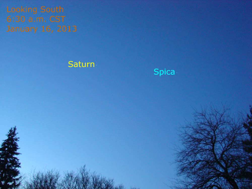 Saturn This Morning, January 16, 2013 – When the Curves Line Up